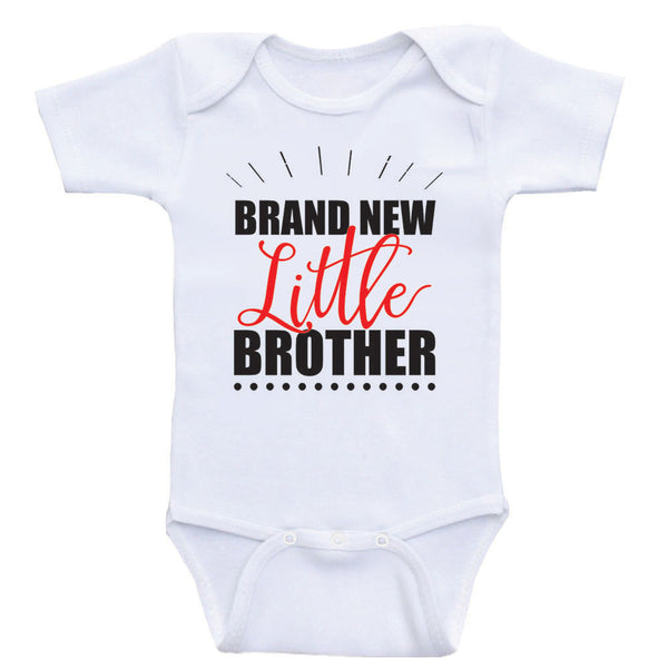 Baby Brother Shirts "Brand New Little Brother" Baby Boy One Piece Shir ...